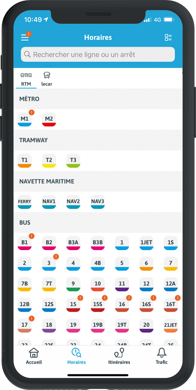 L'application mobile RTM | Régie des Transports Métropolitains